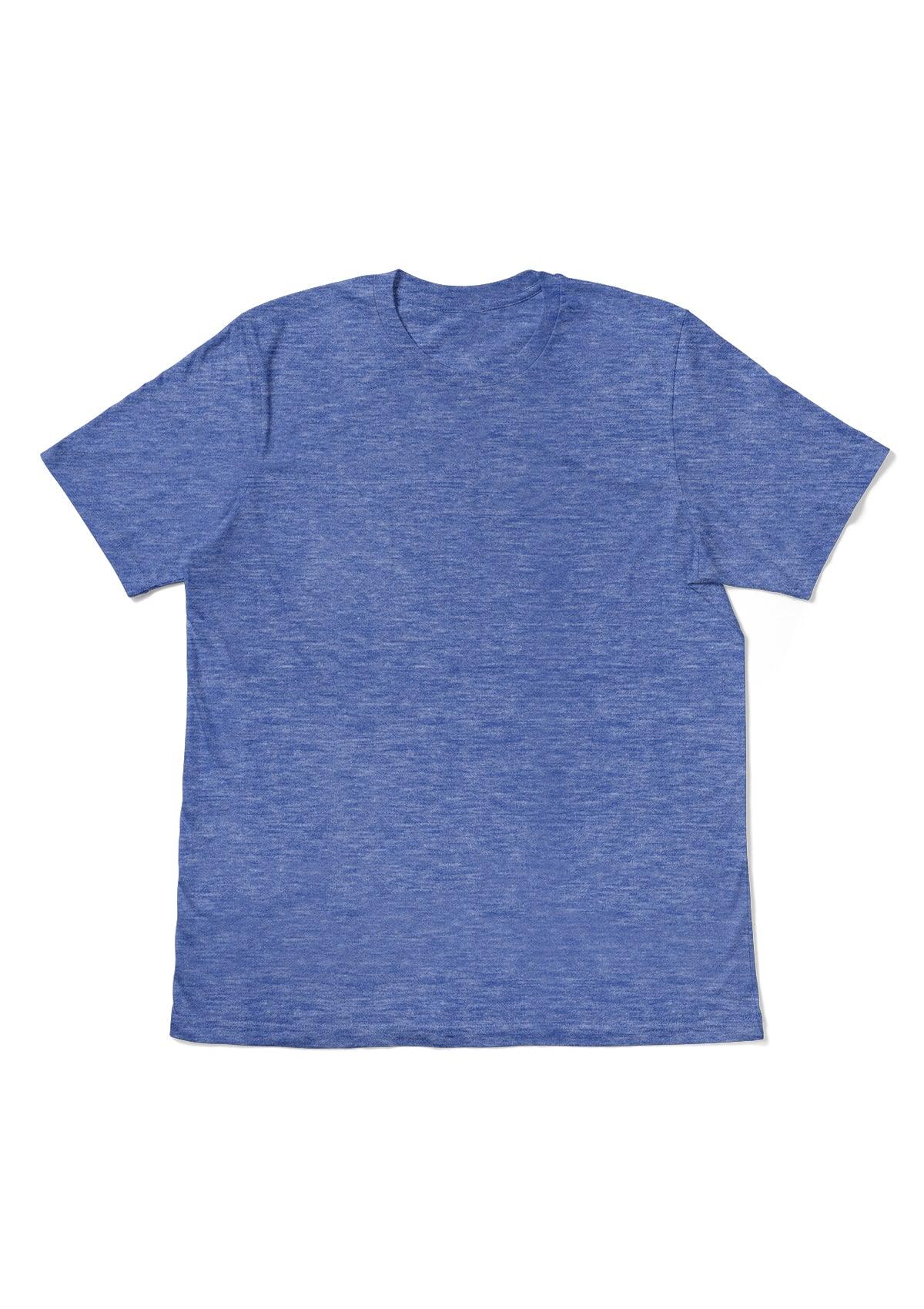 Men's Royal Blue Heather Crew Neck T-Shirt - Soft Heather Blend